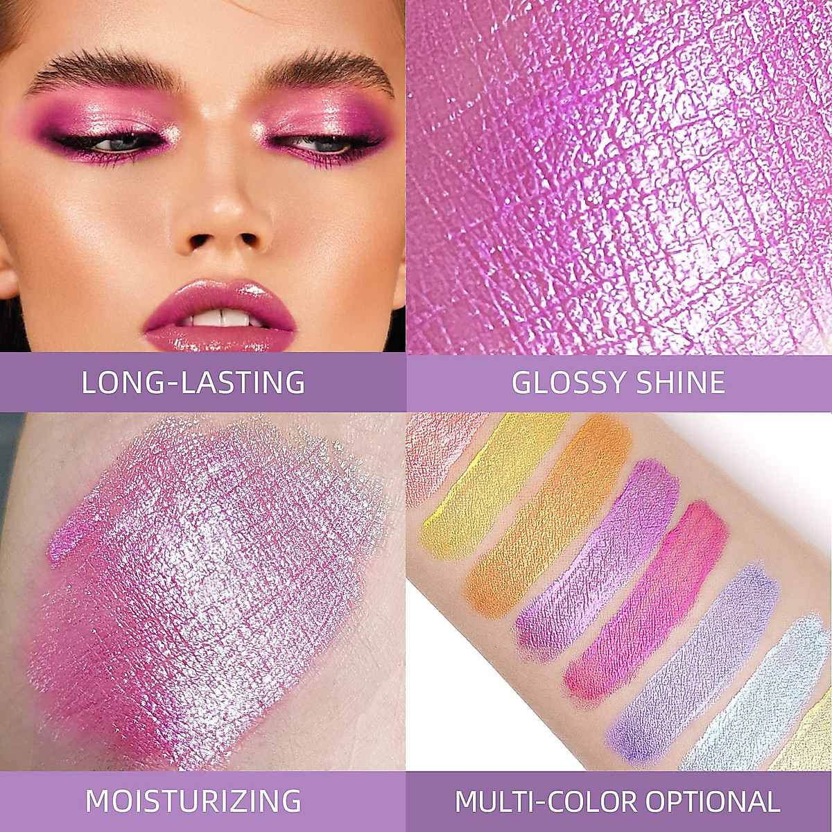 BestLand 12 Colors Liquid Glitter Eyeshadow Set, Multi-dimensional Metallic Glitter Shimmer Smokey Eye Looks Waterproof Long Lasting Quick-Drying Sparkling Eye Shadow Makeup Kits (Color B)