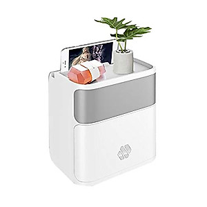 FURLOU Toilet Paper Roll Holder,Double Layer Tissue Rolls Stand Dispenser,with Mobile Phone Holder Wall Mounted Self Adhesive Waterproof Dustproof,Bathroom,Living Room, Kitchen Racks