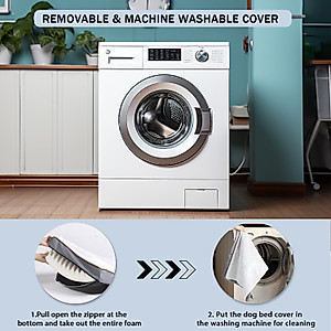 Flat Orthopedic Dog Bed-Memory Foam Dog Bed for Small Dogs, Dog Bed for Crate with Waterproof Replacement Washable Cover, Soft Comfortable Fluffy Faux Rabbit Fur, Durable, Non-Slip, Egg Crate Foam