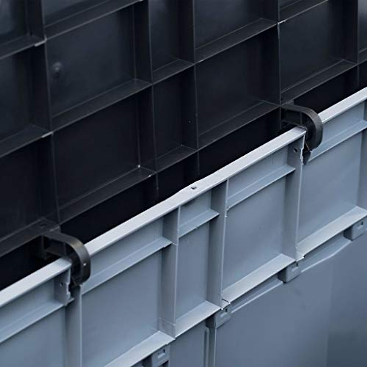 Festnight Garden Storage Box Deck Boxes 84.5 gal Gray Black