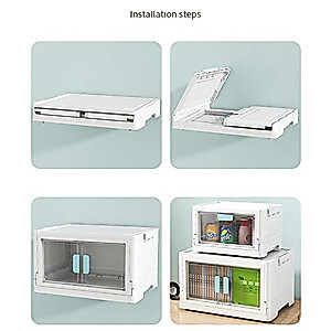 Radefasun Foldable Storage Bins with Lid and Clear Door and Weels Plastic Collapsible Storage Box Portable Stackable Grocery Toys Books Container Folding Storage Crate for Home or Car Trunk