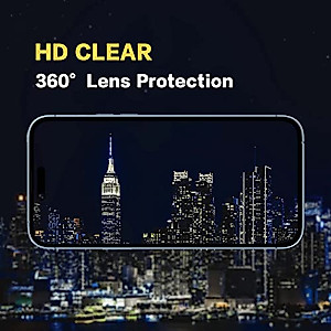 Denyunuo 3 Pack Screen Protector for iPhone 14 Pro 6.1'' with 3 Pack Camera Lens Protector, Ultra HD Clear Full Screen Tempered Glass, 9H Hardness, Anti-Scratch, Easy Installation Frame, Bubble Free, Case Friendly