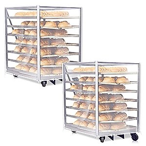 Pan Rack Cover Clear Bun Rack Cover PVC Plastic Bread Rack Cover 28 x 23 x 33 Inch, 10-Tier, Set of 2