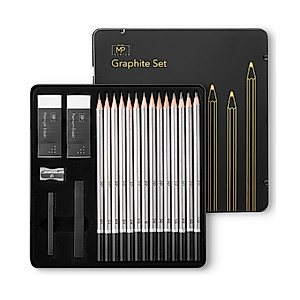Mr. Pen- Sketch Pencils for Drawing, 19 pcs, Drawing Pencils for Sketching with Graphite Sticks, Erasers and Sharpener, Sketching Pencils, Art Pencils for Sketching, Graphite Pencils,Christmas Gift