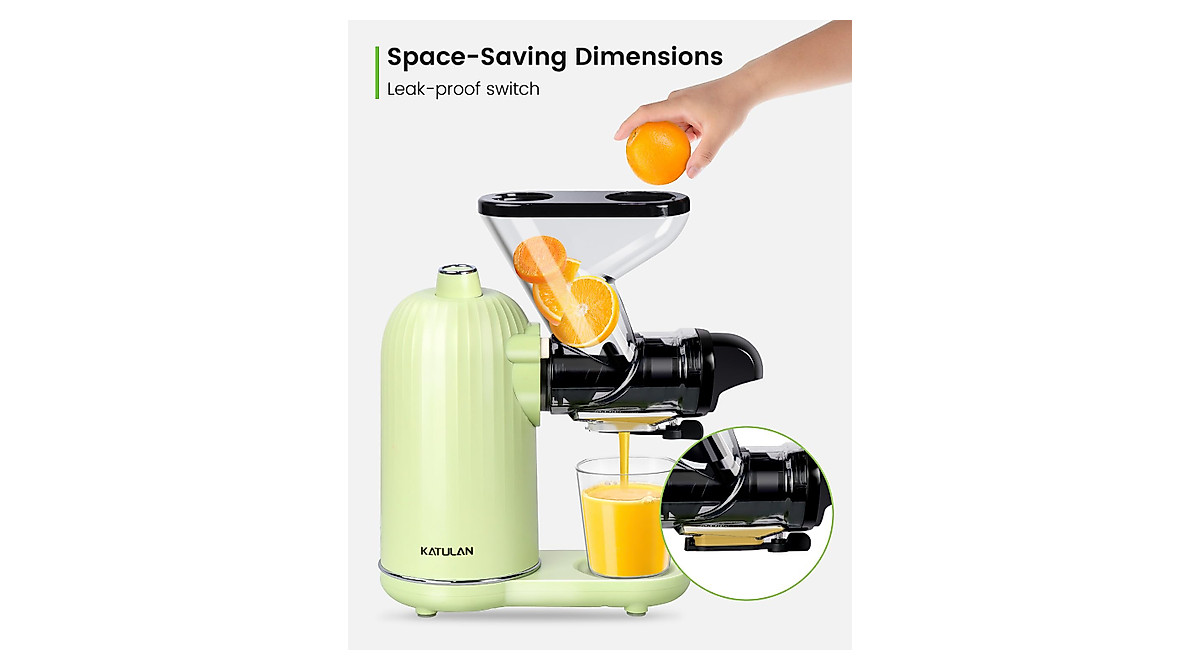 Katulan Compact Slow Juicer - Efficient Cold Press Juicer for Nutrient ...