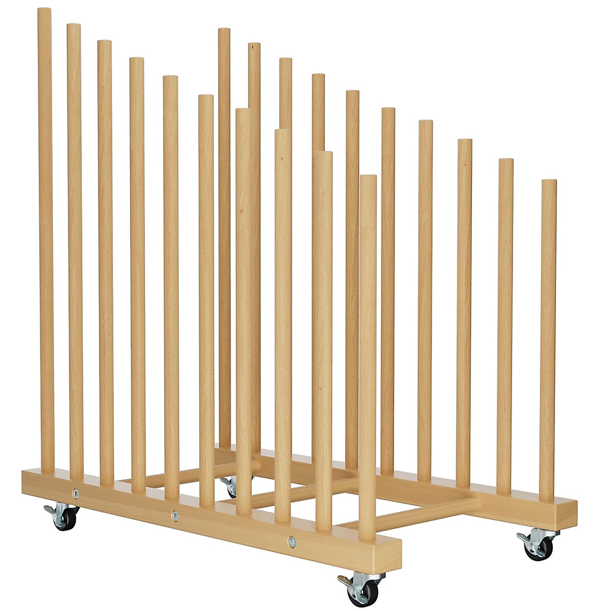 Evellstor Art Storage Rack with Caster Wheels, 9 Section Wooden Art Canvas Storage for Frames and Drawing Board, Printed Matters, Paper Pads for Studio, Gallery, Art Exhibition