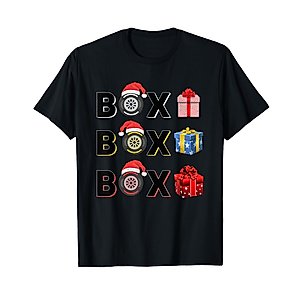 Formula Racing Car Tire Box Box Box Radio Call Fun Christmas T-Shirt