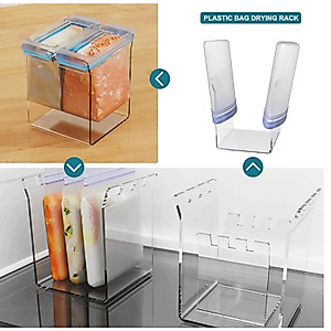 Cyrank Ziplock Bag Holder 2pcs, Baggy Rack Holder for Food Prep Bag Zip Lock Freezer Bag Stand Food Storage Bag Stand Hands-Free to Pour Leftovers Filling Zip Lock Freezer Bag Stand