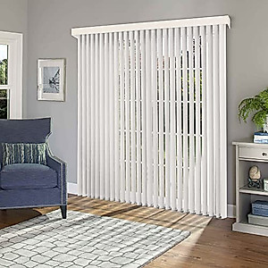 CHICOLOGY Vertical Blinds , Door Blinds & Shades , Blackout Window Shade , Vertical Blinds for Doors , Sliding Blinds Oxford White (Vinyl) 78"W X 84"H