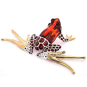 ZOOCRAFT Blown Glass Frog Figurine Brown Dart Hand Painted Animals Collection Miniature Home Garden Decor