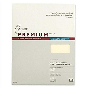 Crane & Co. Cranes Premium Weight Ecruwhite, Uncoated, 8 1/2 X 11 Sheets (PS8116)