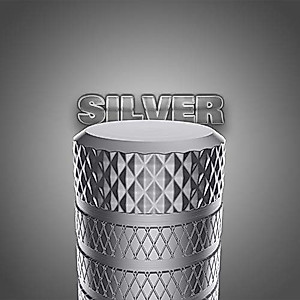 CKAuto Tire Valve Stem Caps, Silver, 10 pcs/Pack, Anodized Aluminum Tire Cap Set, Corrosion Resistant, Universal Stem Covers for Cars Trucks Motorcycles SUVs and Bikes