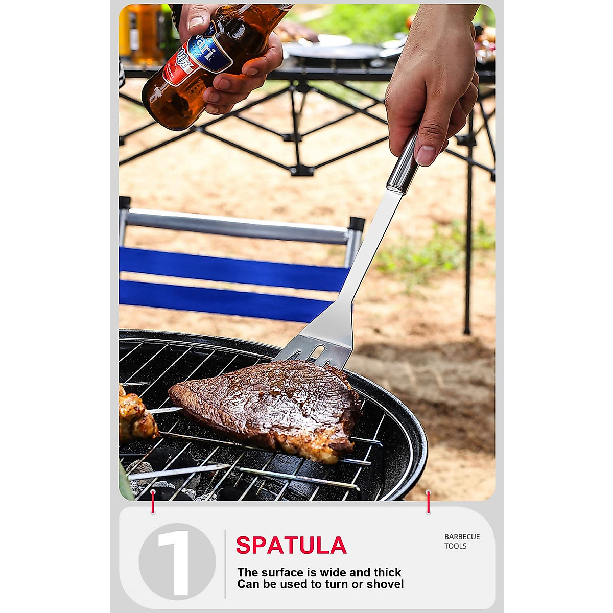 BBQ Grill BBQ Accessories, Stainless Steel Grill Tools Grilling Accessories Grill Set Barbecue Grill Accessories for Outdoor Grill, BBQ Tools Grill Utensils Grilling Tools