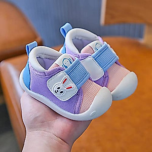 Lykmera Sports Walking Shoes for Baby Boy Girl Infant Non Slip First Walkers Running Shoes Kids Motion Sports Sneaker Shoes (Purple, 3.5-4Years)