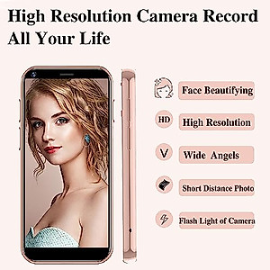 Hipipooo Super Small Mini Smartphone 3G Dual SIM Mobile Phone 1GB RAM 8GB ROM Android 6.0 Unlocked Kids Phone Pocket Cellphone (Pink)