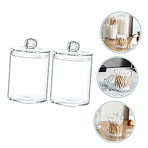 Holibanna 2pcs Box Cotton Ball Storage Box Cotton Round Holder Makeup Organizer Box Jewelery Organzer Bathroom Organizers Jar Sundries Storage Box Desktop Organizer Storage Case Ps Set