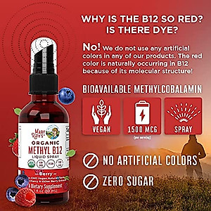 MaryRuth Organics Vitamin B12 Spray & Elderberry Gummies for Immune Support (Cherry) Bundle Liquid Spray for Nerve Function & Energy Boost | Organic Ingredients for Adults & Kids with Echinacea,