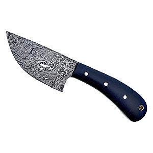 Smart & Sharp Custom Handmade Damascus Steel Hunting Knife/Skinning Knife SS-17333,34 and 35 (Black Micarta)