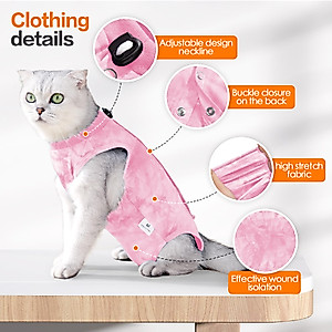 Kodervo Cat Recovery Suit for Abdominal Wounds or Skin Diseases, Breathable Cat Surgery Recovery Suit E-Collar Alternative for Cats, After Surgery Wear Surgical Suit for Cats Anti Licking Wounds