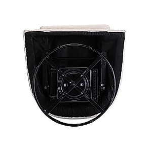 Swivel Glider Nursery Chair Rocker- Comfy Rocking Chair for Baby Nursery Mid Century Modern Accent Barrel Chairs for Living Room Curved Arm Chair with Nailhead Round Club Chair for Bedroom Beige