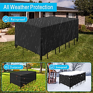 Kingling Patio Furniture Covers, Outdoor Furniture Cover Waterproof Rectangle Outdoor Table Cover Patio Covers for Outdoor Sectional Cover (52" X52" X29")