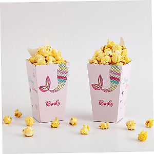 SHOWERORO 12pcs Boxes Mermaid Chip Box Snacks Container Candy Container Baking Boxes Food Containers Popcorn Party Bags Popcorn Containers Boxes Popcorn Boxes Containers Poppin Popcorn Paper