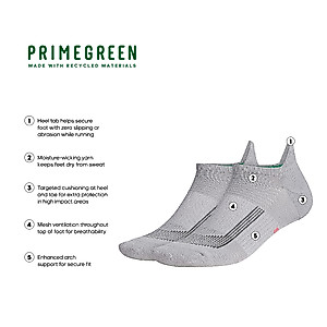 adidas Ub21 Superlite Running Tabbed No Show Socks (2-Pair), Black/Grey/White, Medium