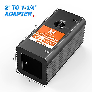MICTUNING 2 inches Class III/IV to 1-1/4 inches Class I/II Receiver Hitch Adapter Insert Sleeve Mount Adapter - 2 inches to 1.25 inches Receiver Reducer Converter for Bike Rack and Cargo Carriers