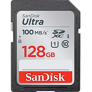 SanDisk 128GB Ultra - 5 Pack UHS-I Class 10 SD Flash Memory Card Retail (SDSDUNR-128G-GN6IN) - Bundle with Everything But Stromboli Combo Card Reader