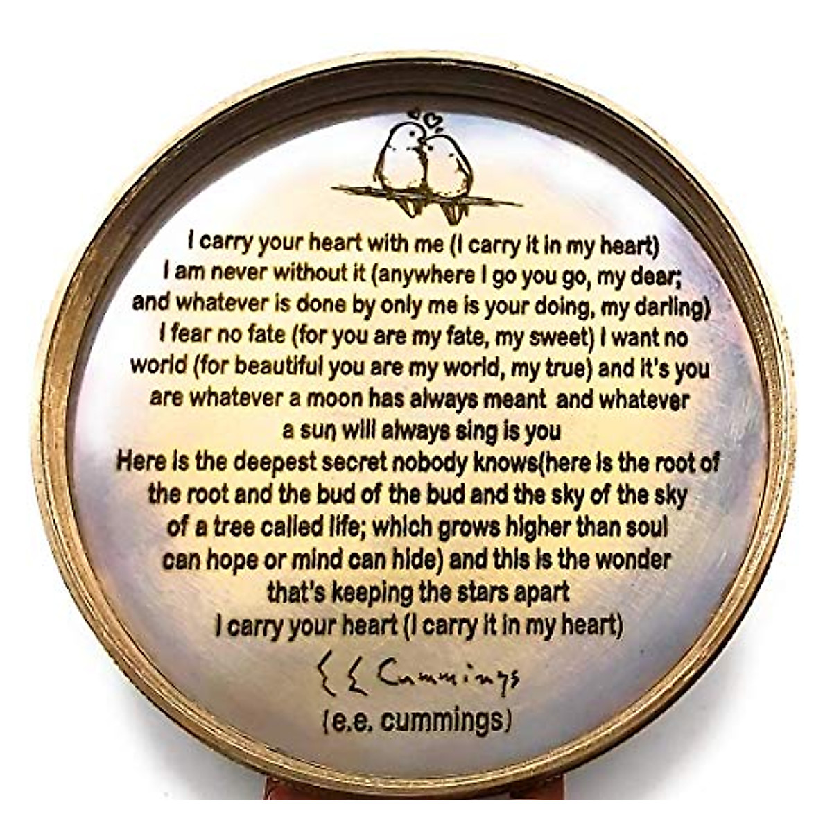 Life is beautiful with you Engraved compass, E E cumings poem engraved working compass, Anniversary, birthday, love, Sorry, Valentines day, Keepsakes, old memories, Love momentos, Unusual gift