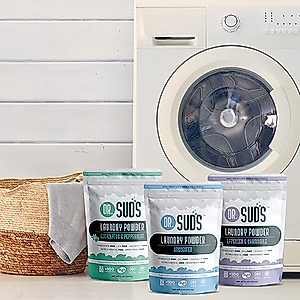Dr Suds Laundry Powder Variety Bundle 3 Pack 192 Ounces Total Three 64 Oz Pouches Scented with Lavender and Eucalyptus Plus Unscented Variant Made in USA