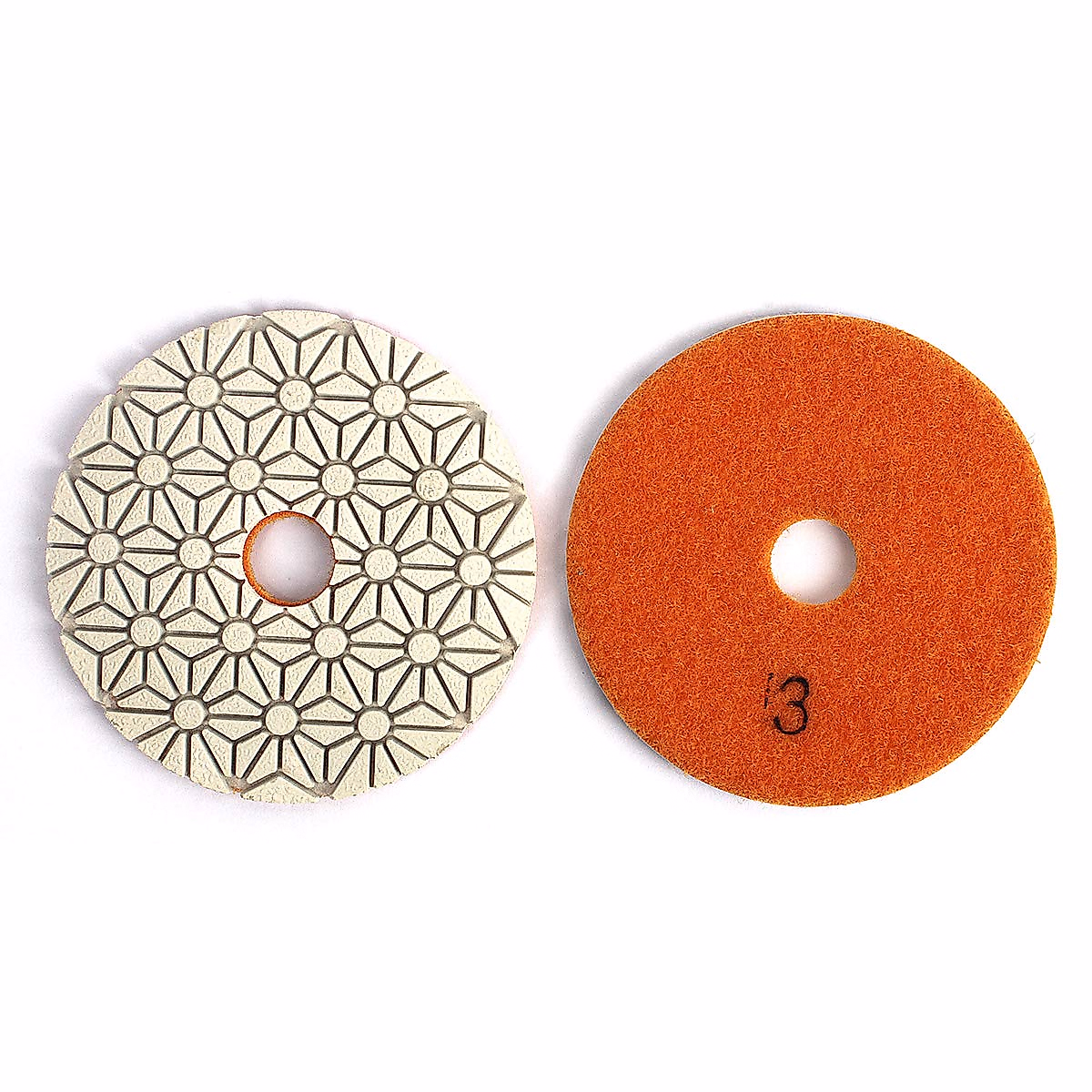 3 Step Diamond Polishing Pads 4-Inch for Granite Marble Quartz Engineered Stone