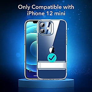 ESR Metal Kickstand Designed for iPhone Mini Case [Patented Design] [Two-Way Stand] [Reinforced Drop Protection] Flexible TPU Soft Back for iPhone Mini 2020, 5.4-Inch – Clear