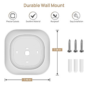 CaseBot Wall Plate for New 2022 Ecobee Smart Thermostat Premium & 2022 Ecobee Smart Thermostat Enhanced, Practical and Stylish Trim Kit Bracket Mount Cover, Easy Installation, White