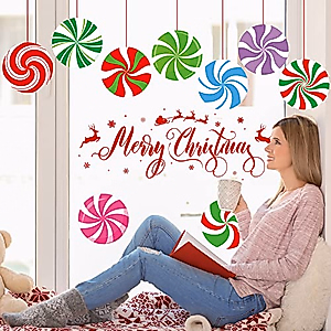 45 Pcs Double-Sided Peppermint Cutouts Colorful Candies Cut-Outs Bulletin Board Classroom Christmas Party Decorations