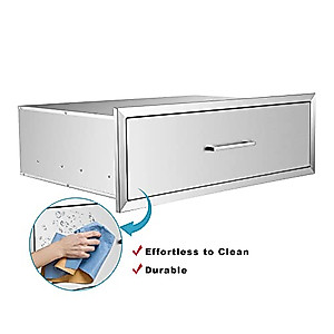 ENJOETY Stainless Steel Outdoor Kitchen Drawer, Single Huge Drawer, Perfect for BBQ Outdoor Kitchen W30 X D20 X H10