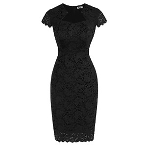 GRACE KARIN Black Dresses for Women Elegant Lace Dresses for Wedding Guest L