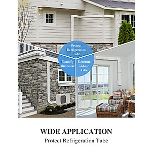 WEETALL 9 Ft Cover for AC Lines with Flexible Duct, Decorative Upgrade PP 3 Inch Line Set Cover for Ductless Mini Split Air Conditioner, Full Set Suitable for Heat Pumps Indoor & Outdoor