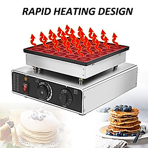 TIRGAT Dutch Pancake Maker, Non-stick Mini Pancakes Maker Machine, Stainless Steel 25-Holes 950W Muffin Maker Machine Suitable for Making Pancakes, Muffins and Waffles