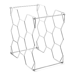 Qvist Sweden Tabletop Wine Racks 8 Bottles - Countertop Wire Rack for Storage, Display and Gifts - Small Free Standing Wrought Iron Metal Bottle Holder Gift - Stainless Steel Silver Chrome