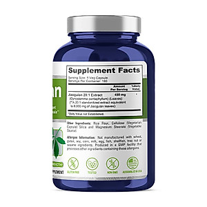 NusaPure Jiaogulan 9000 mg 180 Veggie Capsules (Extract 20:1, Vegetarian, Non-GMO, Vegan) Gynostemma Pentaphyllum