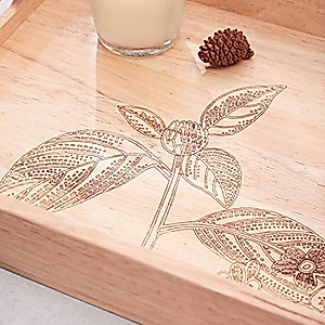 Wood Serving Tray with Handles, Set of 2 Platters, Perfect for Food Tray, Breakfast Tray, Toilet Tray Bathroom Sink Tray