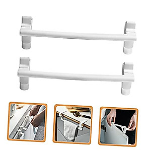 Garneck 8 Pcs Door Hook Towel Rack Black Kitchen Towels Towel Shelf Towel Rod Wall Towel Holder Bath Towel Bars Towel Plastic Holder Towel Hanging Rack Abs Plastic Shelf No Trace White