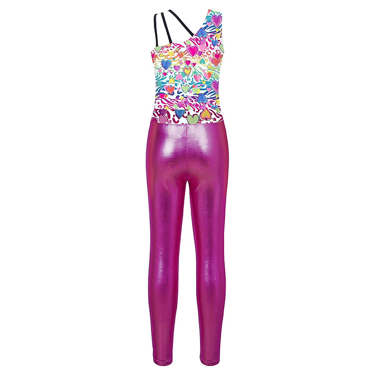 Manyakai Kids Girls Sleeveless Gymnatics Leotards Ballet Dance Unitard 2 Piece Bodysuit Top and Leggings Set Rose 8 Years