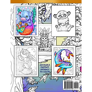 Cute Coloring Book For Adults and Teens: Adorable Fantasy Animals To Color