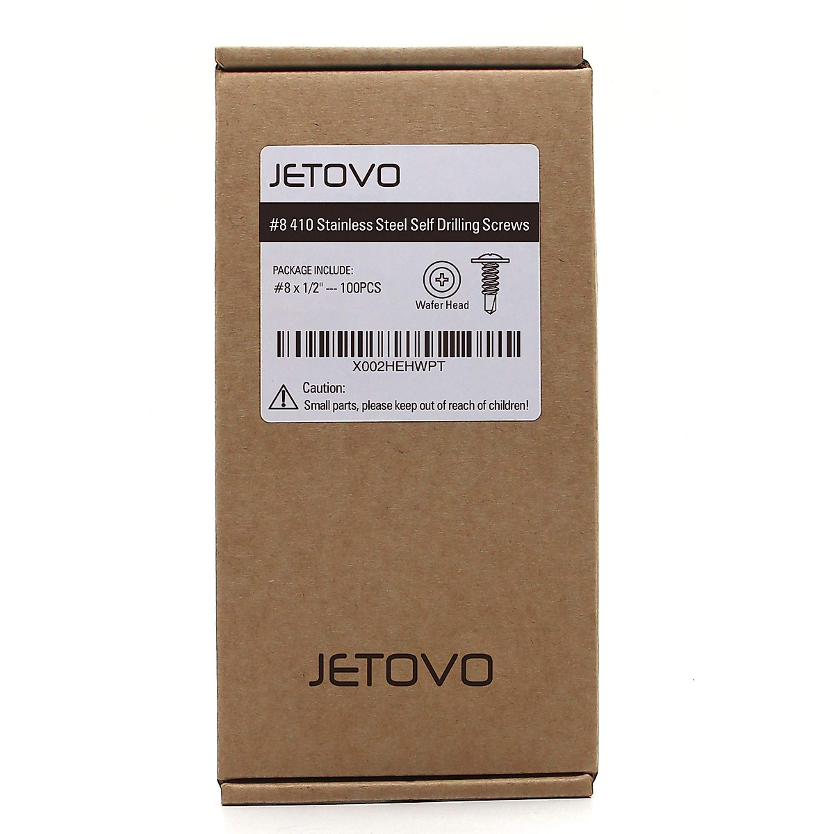 Jetovo 100 Pack 410 Stainless Steel Wafer Head Phillips Self Drilling Screws Sheet Metal Tek Screws, Modified Truss Head Self Driller - Size: #8 x 1/2"
