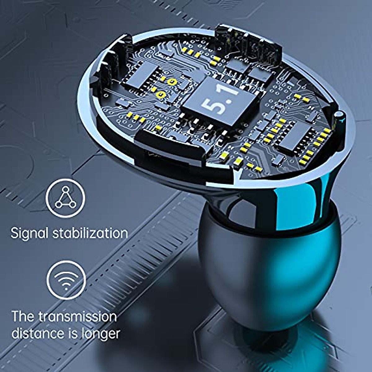 OCUhome True Wireless Earbuds, Bluetooth Headphones, 4Pcs M22 Earphone Bluetooth 5.1 Noise Reduction Mini Wireless Earpieces for Phone Black