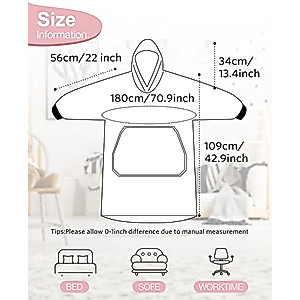 Wearable Blankets Hoodies for Adults Women Men, Oversized Hooded Sweatshirt, Soft Cozy Fleece Long Hoodie with Giant Pocket Pink