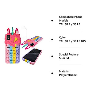 jioeuinly TCL 30 LE Jet Case Compatible for TCL 30 Z Phone Case for TCL 30Z T602DL 30LE Phone Case Cover [with Tempered Glass Screen Protector] DJS