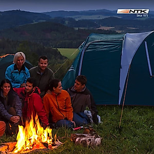 NTK Arizona GT 12 Person Tent for Family Camping | 20.6x10 ft Camping Tent with 2 Rooms, 2 Doors, 100% Waterproof Dome & Breathable Mesh | Outdoor Tent | 2500 mm Warm & Cold Weather Family Tent